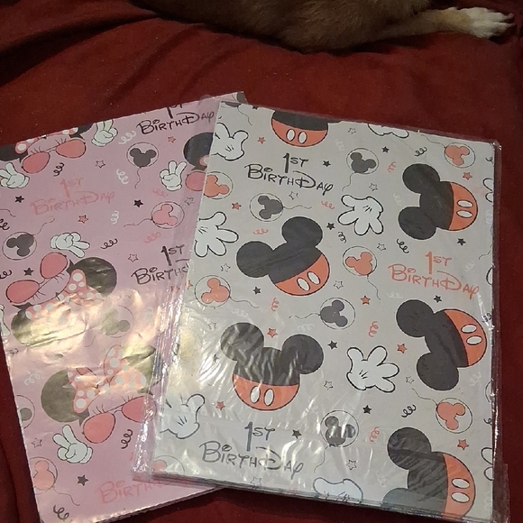 Party Supplies | Mickey And Minnie 1st Birthday Wrapping Paper | Poshmark